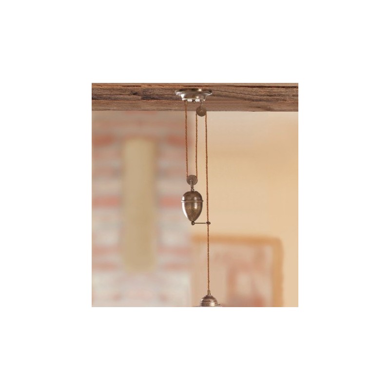 Contrepoids coulissant pour lustre avec poulie en laiton