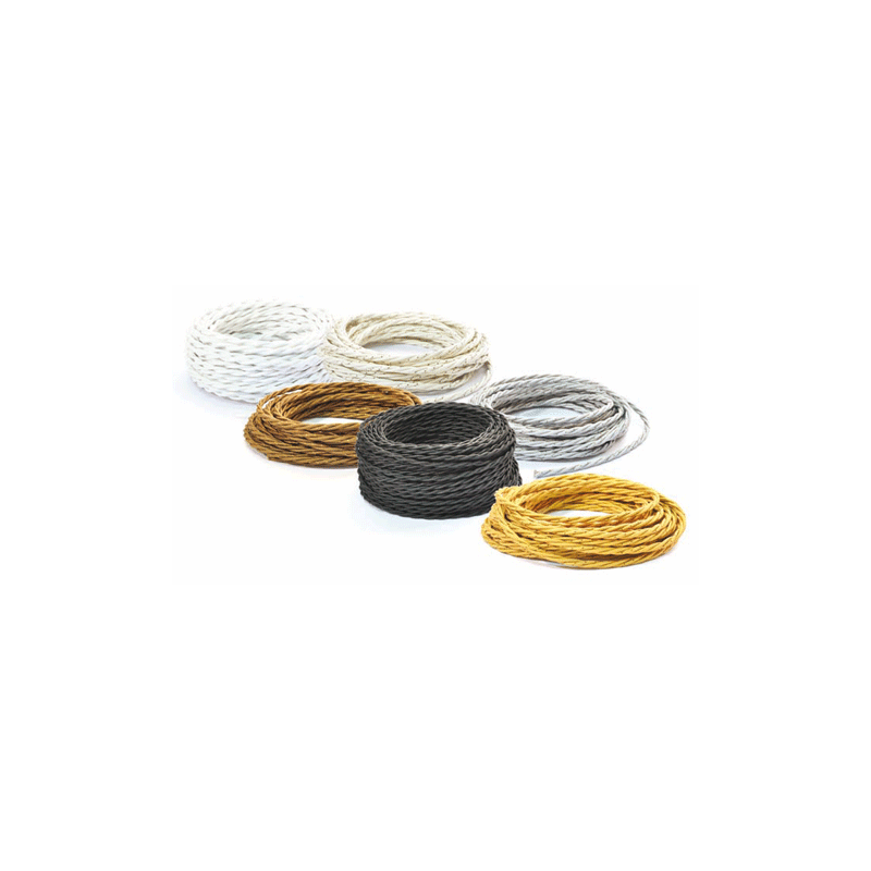 Vintage braided cable for exposed electrical systems (various colours)